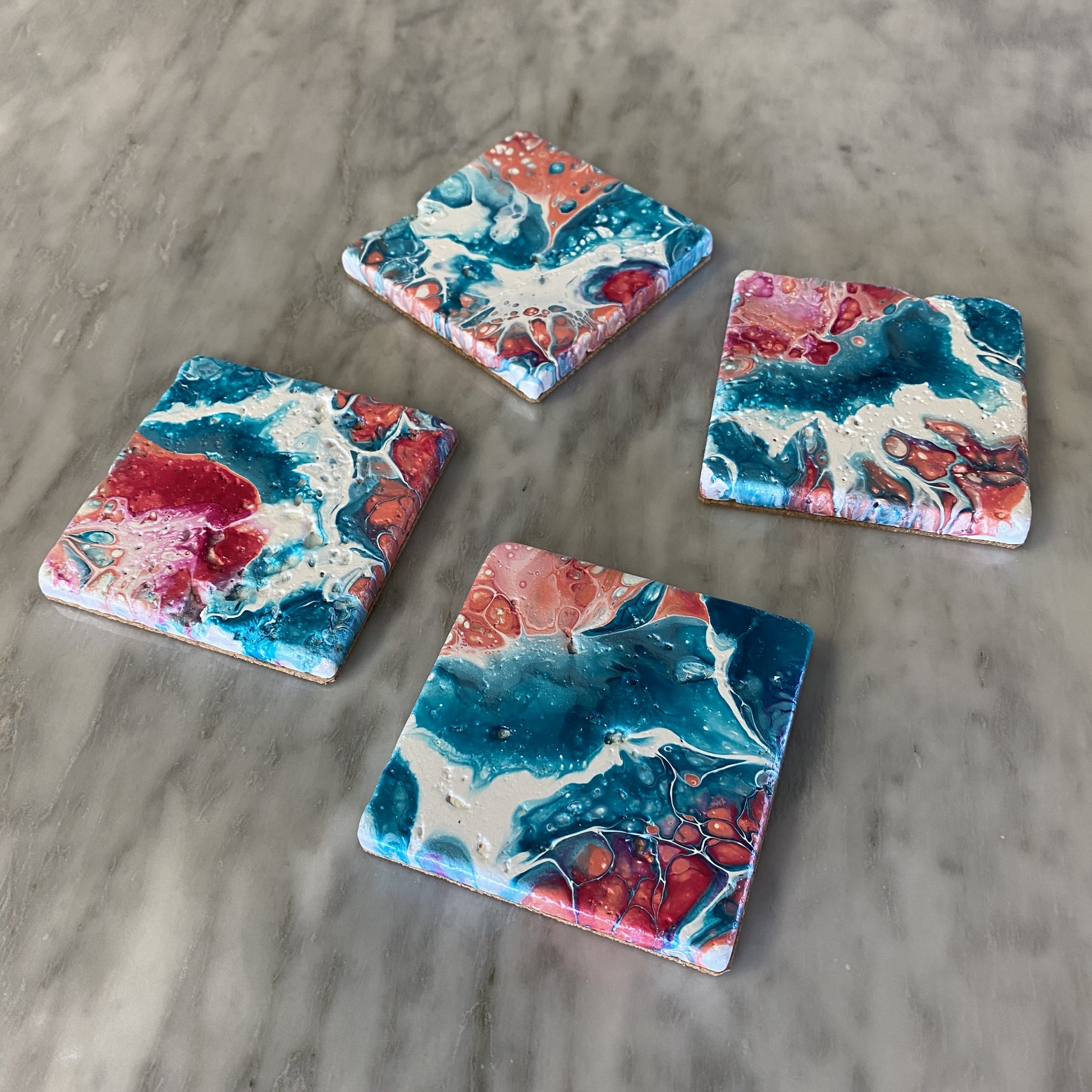 Kitchen & Dining Acrylic Pour Coasters Home & Living etna.com.pe